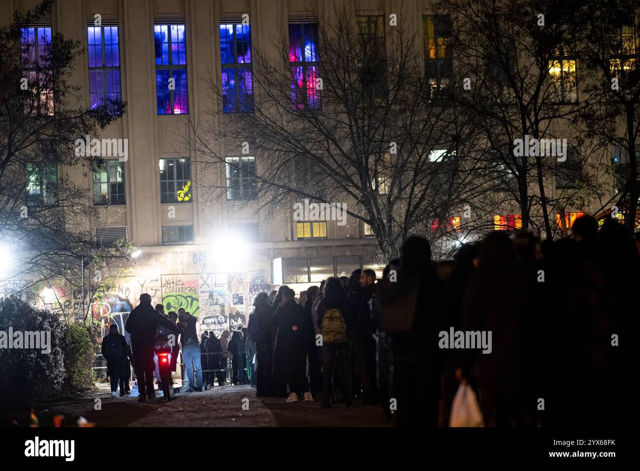 Berlin, Germany. 13th Dec, 2024. People queue in front of the Berghain ...