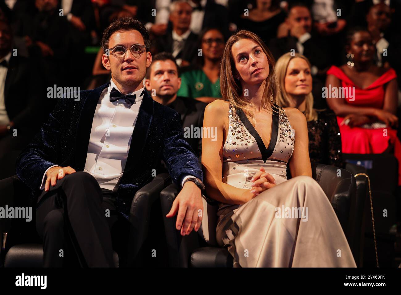 NEUVILLE Thierry, Hyundai Motorsport, FIA WRC, portrait with his wife during the 2024 FIA Awards ...