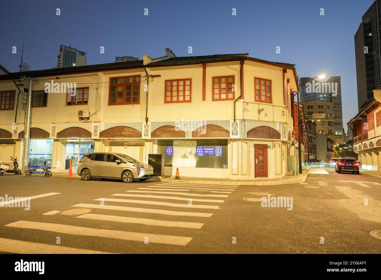 December 1, 2024, night intersection on the Bund, Hongkou District ...