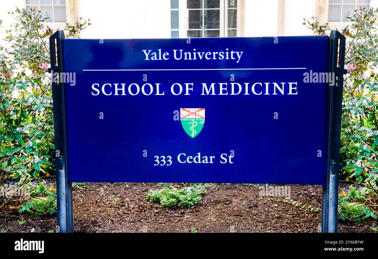Sterling Hall of Medicine, building sign, Yale University School of ...