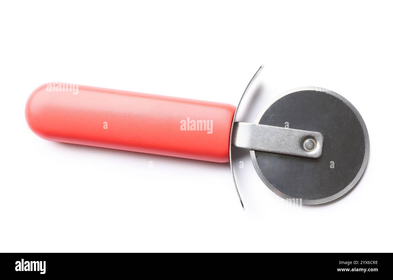 Stainless steel pizza cutter isolated on white background Stock Photo ...