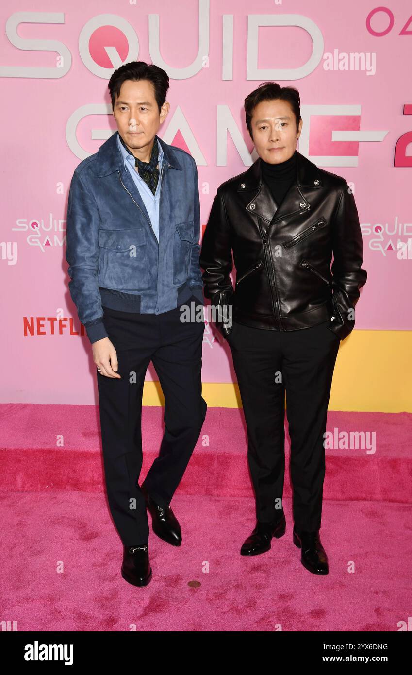 LOS ANGELES, CALIFORNIA - DECEMBER 12: (L-R) Lee Jung-jae and Lee Byung-hun attend the Los ...