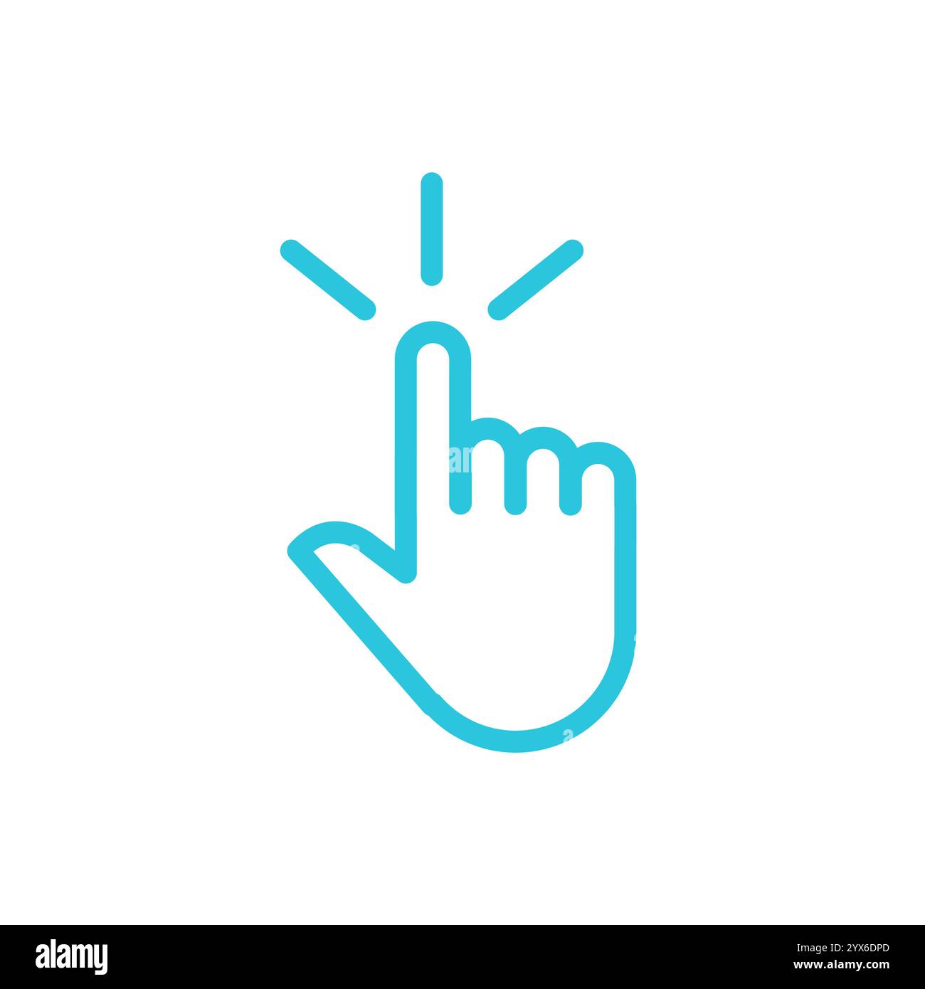 Sensitive touch area icon, clicking finger. Isolated on white ... Sensitive touch area icon, clicking finger. Isolated on white ...