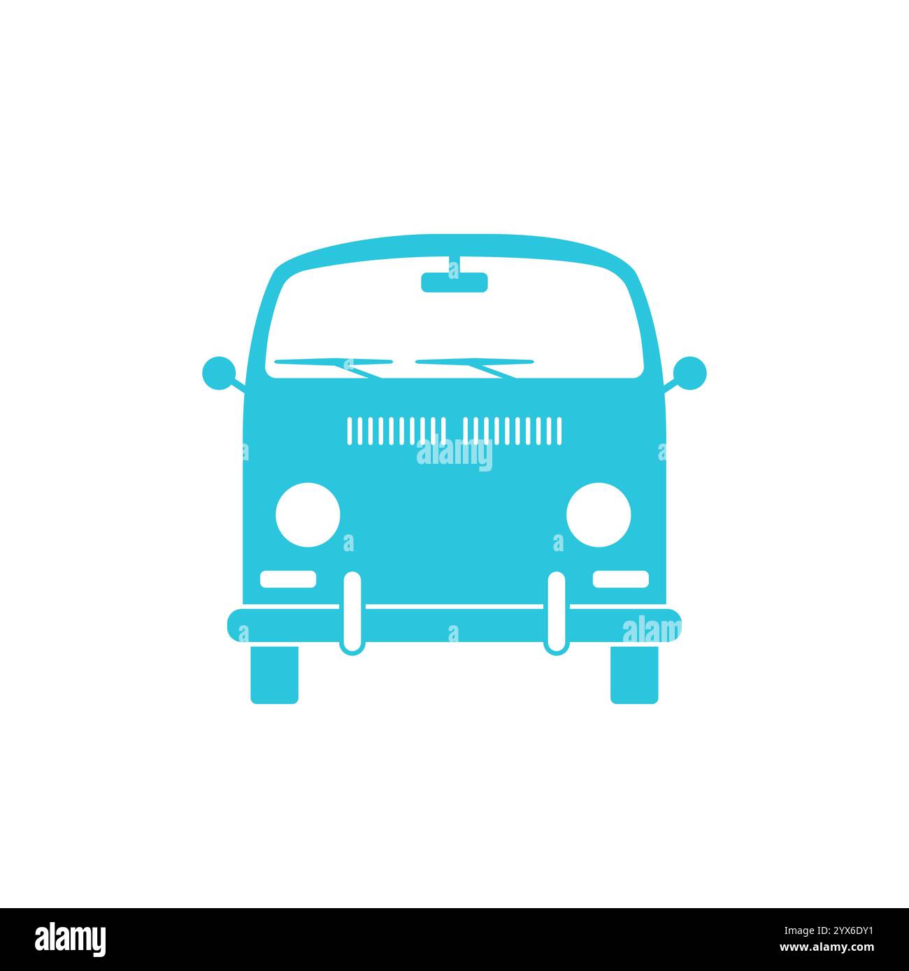 Van icon, Front view Isolated on white background. From blue icon set ...