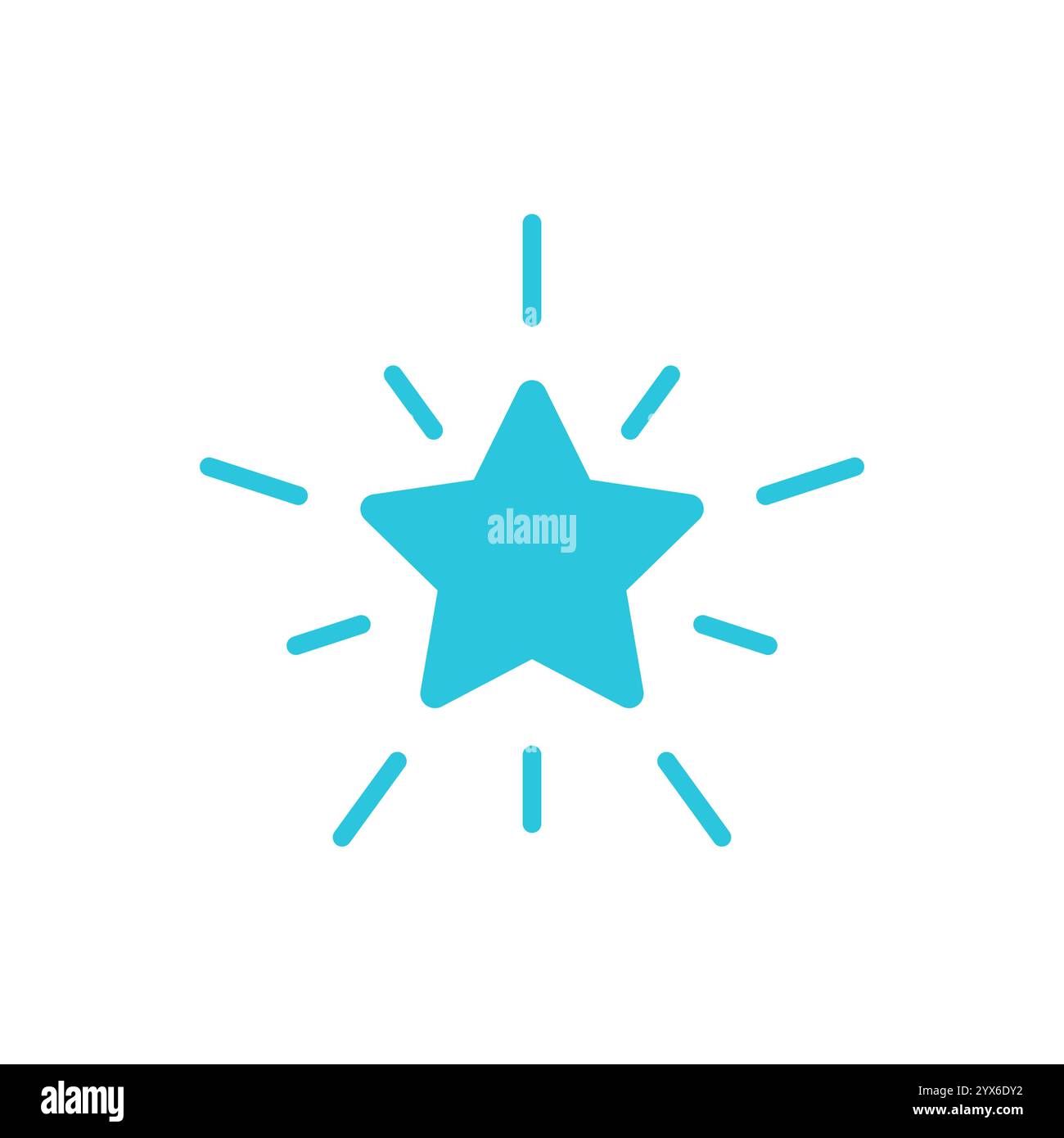 Shining, special star icon. Isolated on white background. From blue ...