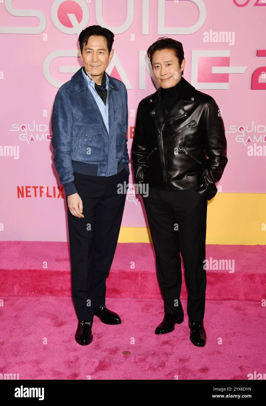 LOS ANGELES, CALIFORNIA - DECEMBER 12: (L-R) Lee Jung-jae and Lee Byung-hun attend the Los ...
