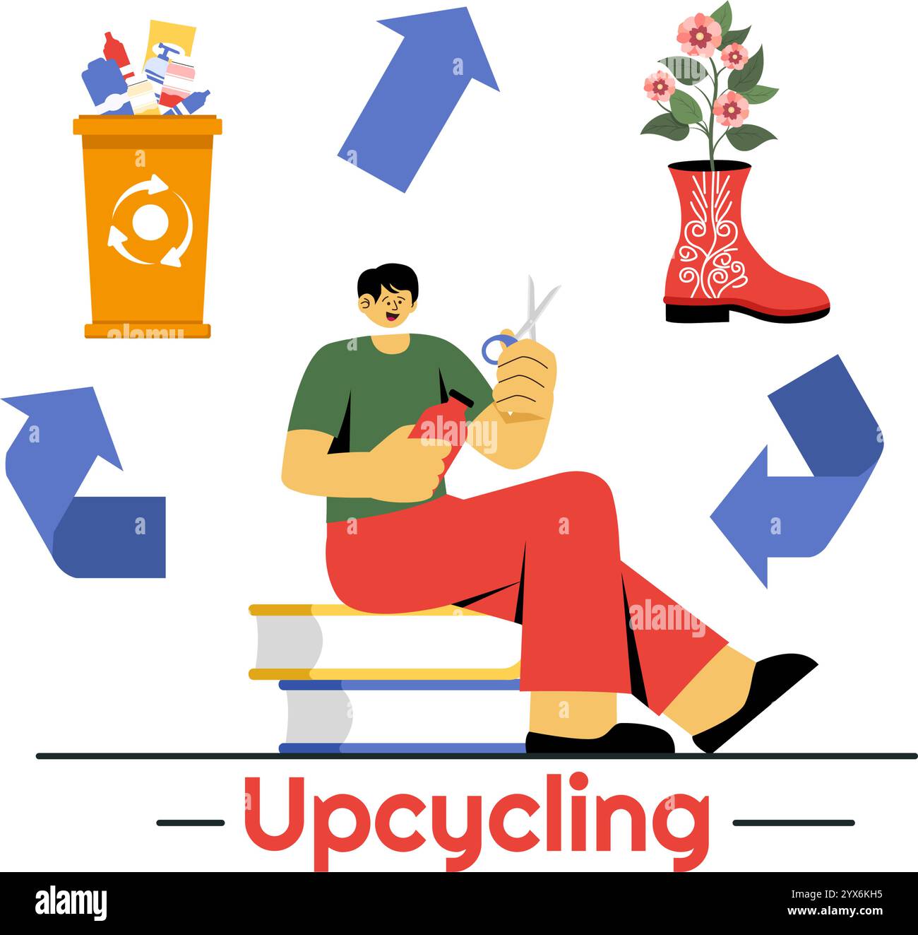 Upcycling Vector Illustration featuring the Process and Techniques of ...