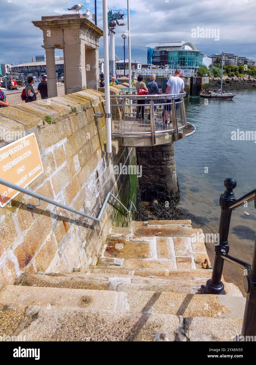 The Mayflower Steps memorial in Plymouth, Devon, England, UK Stock ...