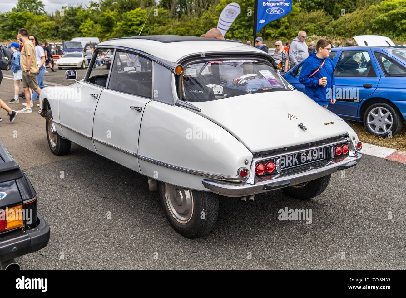 Llandow, Wales - June 30, 2024: Rear of White Citroen DS 21 retro ...