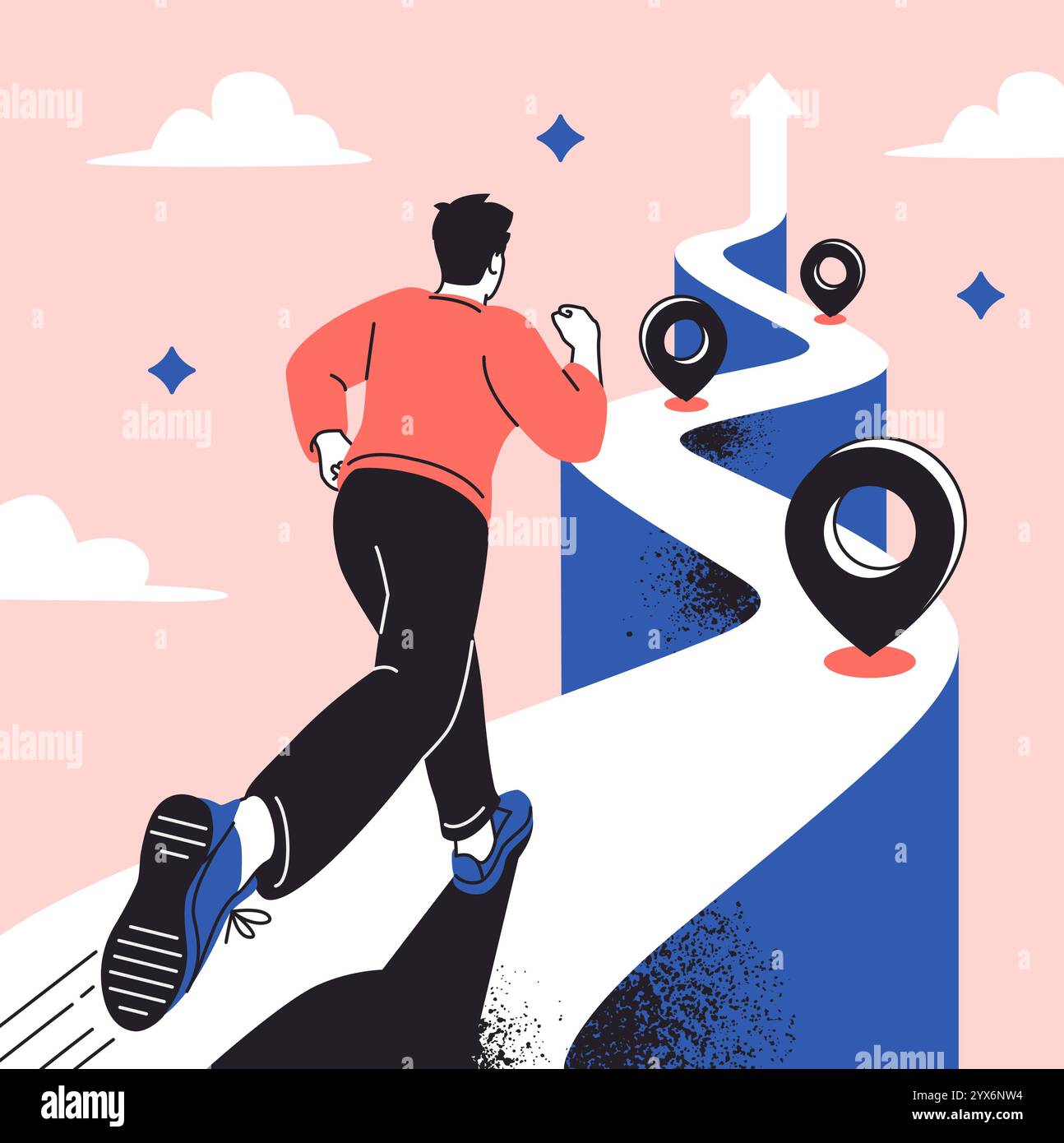 Man running along road Stock Vector Images - Alamy