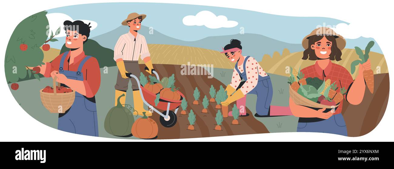 Group Of Farmers Clipart