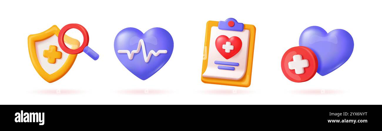 Healthcare Icon Set. Medical signs and symbols in plasticine style ...