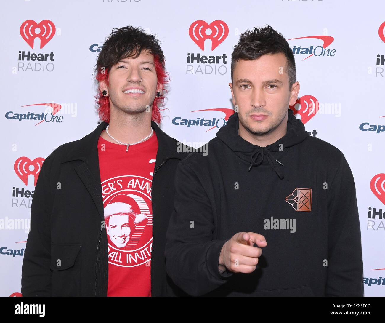 New York, USA. 13th Dec, 2024. Josh Dun and Tyler Joseph of Twenty One ...