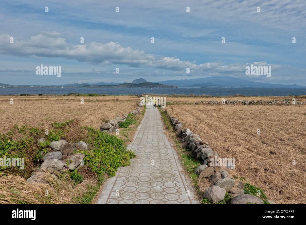Hiking the Jeju Olle Trail on Gapado Island, Jeju, South Korea Stock ...