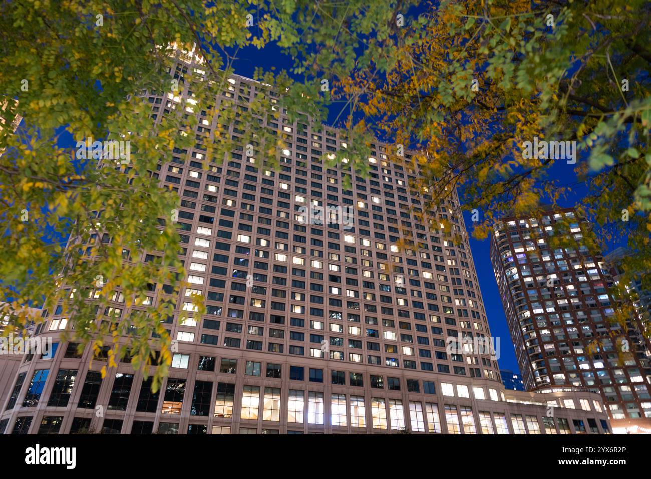 Night city of Chicago. Business city. Night cityscape of Chicago ...