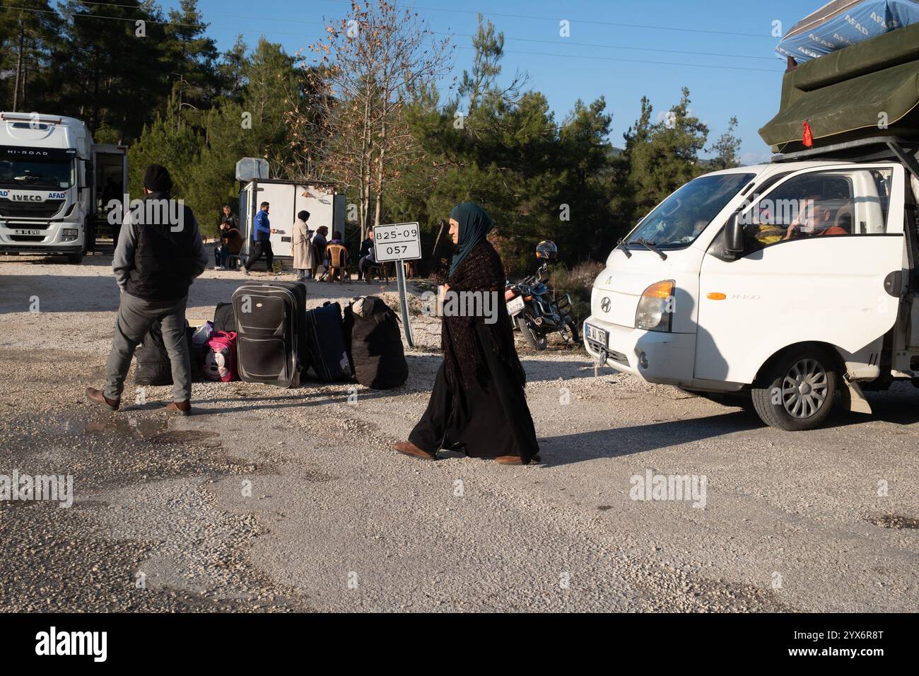 Refugees seen at Yayladagi Border Gate. On December 8, 2024, Islamist-led opposition forces ...