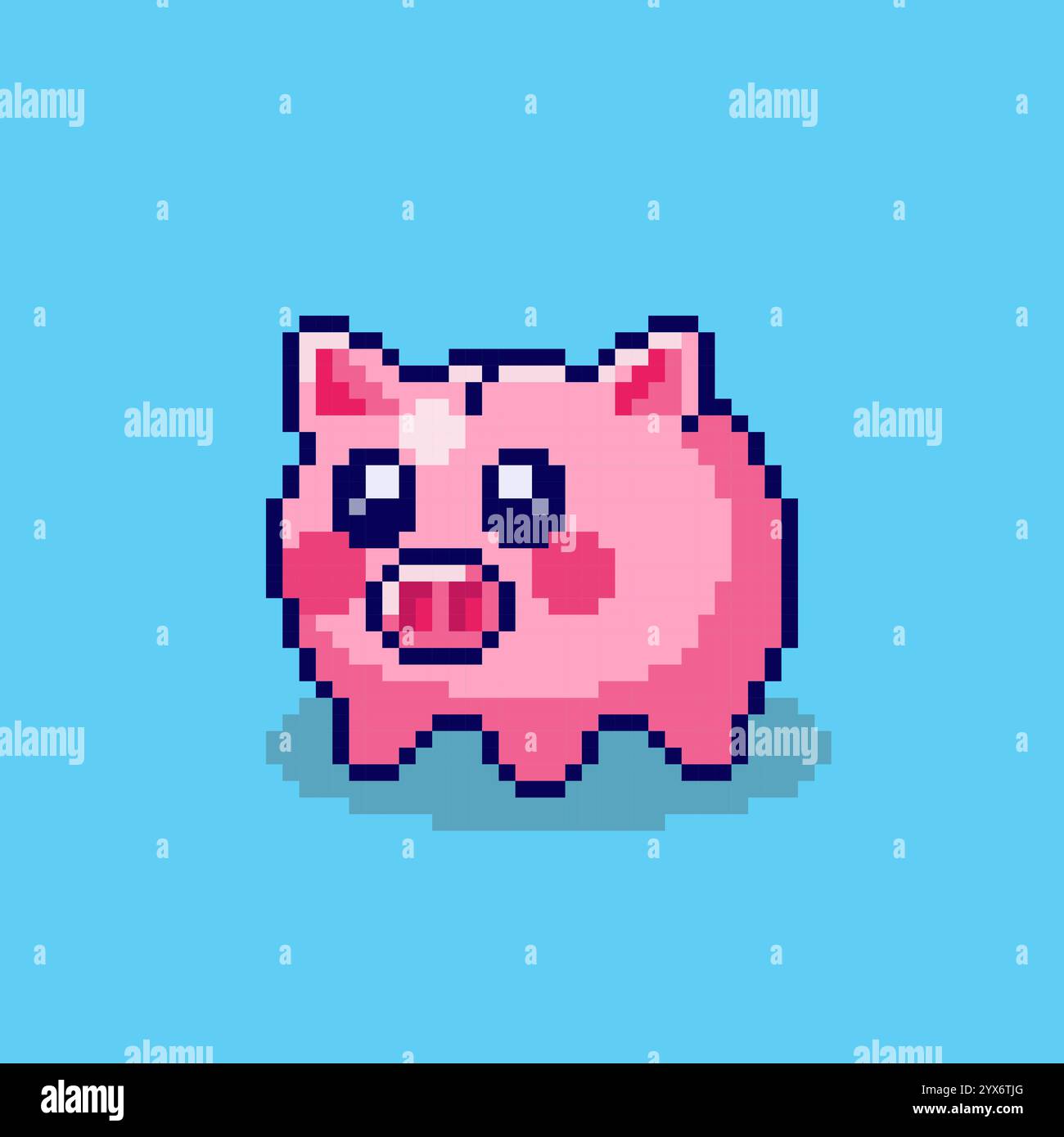 Pixel art Piggy Bank game asset design Stock Vector Image & Art - Alamy