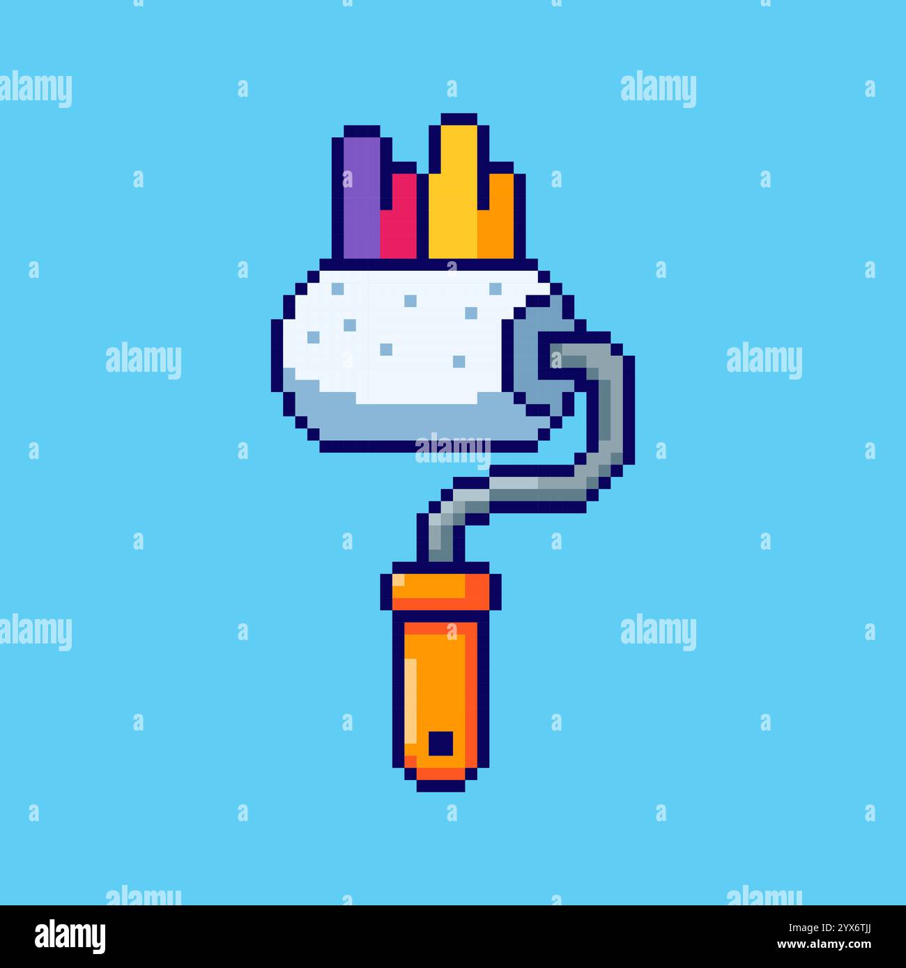 Pixel art Paint Roller game asset design Stock Vector Image & Art - Alamy