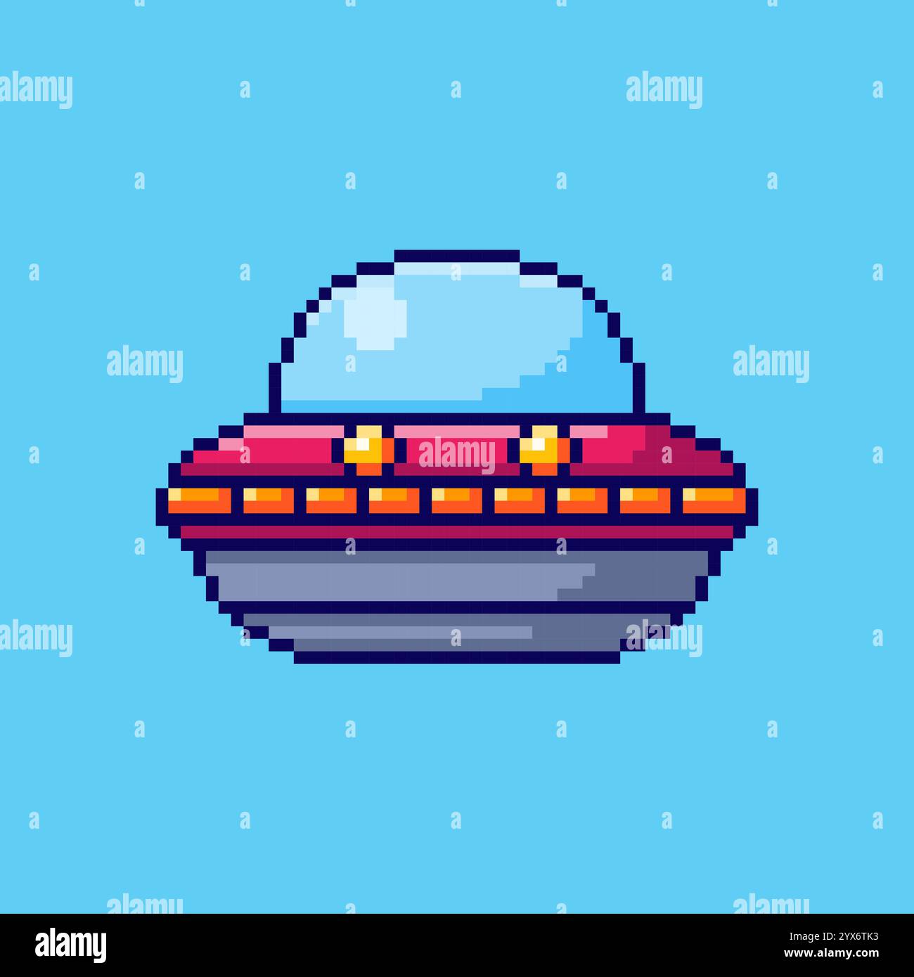 Pixel art Ufo Spaceship game asset design Stock Vector Image & Art - Alamy