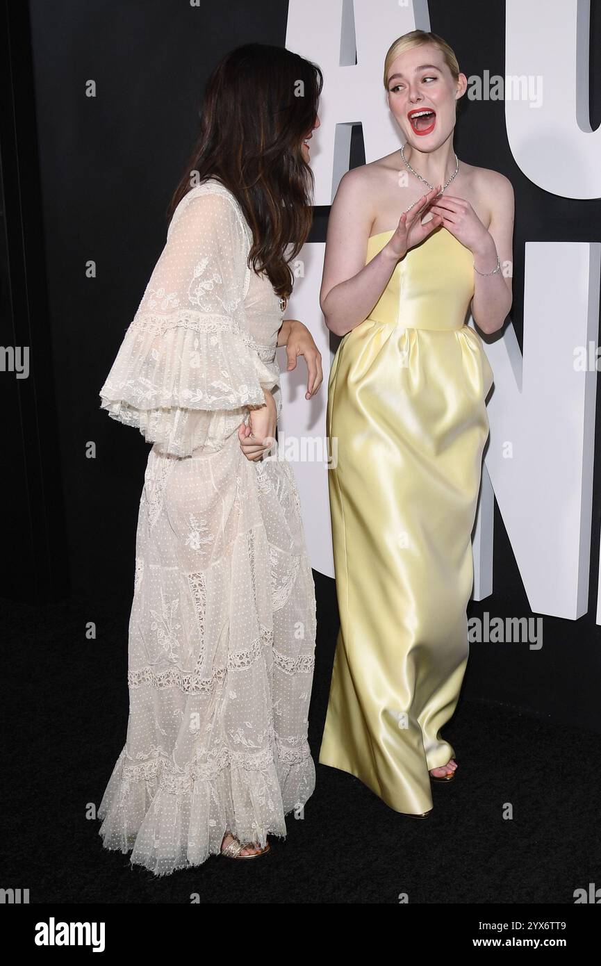 New York, USA. 13th Dec, 2024. (L-R) Monica Barbara and Elle Fanning ...