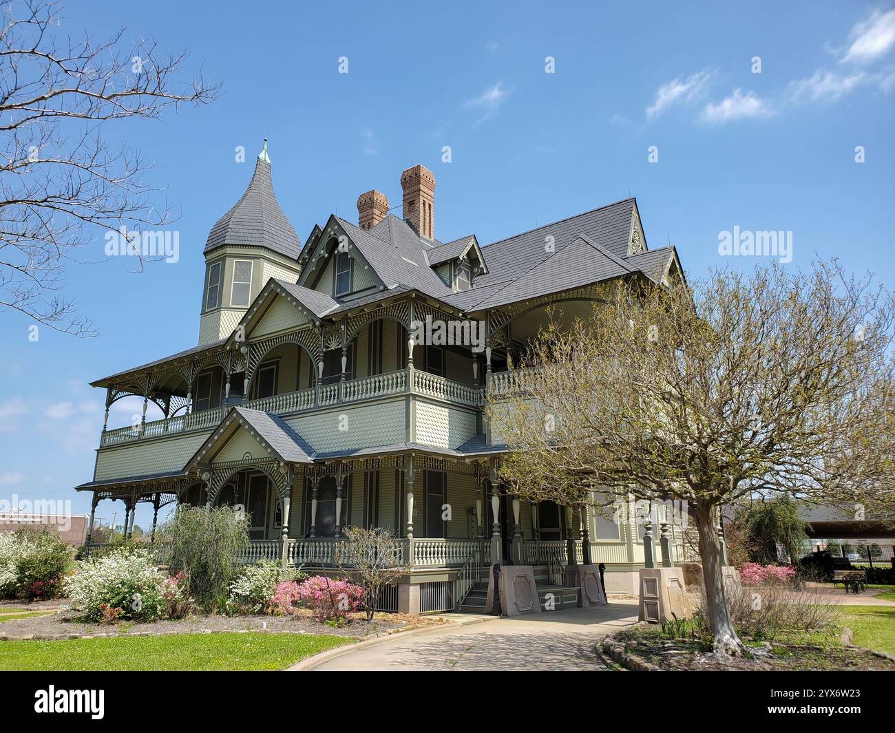 The exterior of the lumber baron W. H. Stark's Victorian mansion in ...