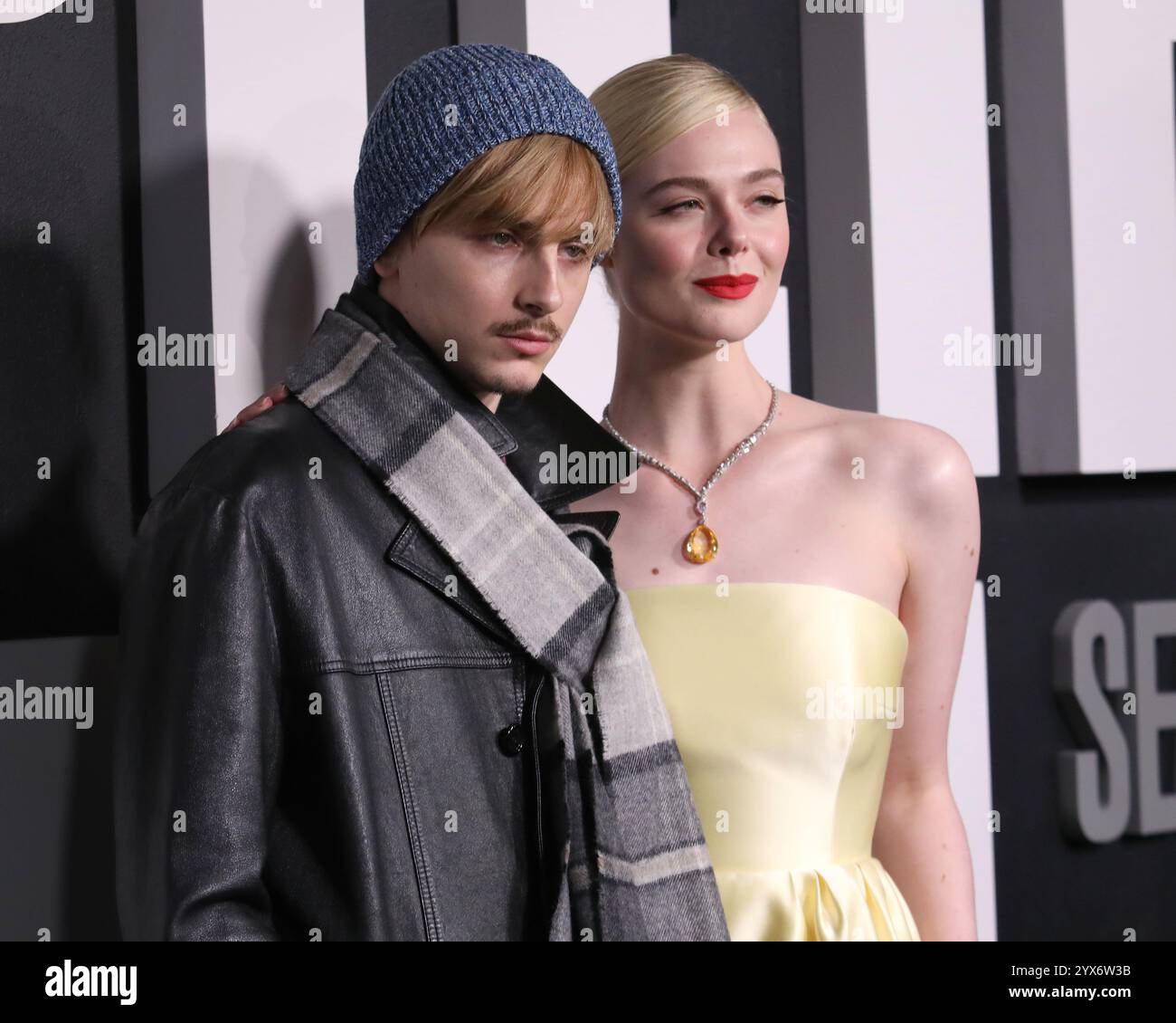 New York, New York, USA. 13th Dec. 2024. Timothee Chalamet and Elle ...