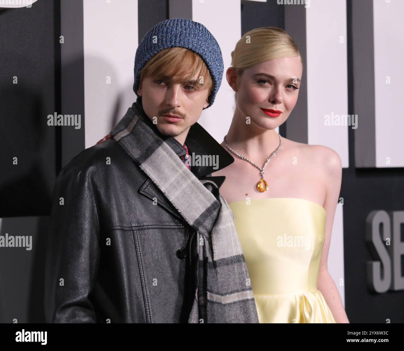 New York, New York, USA. 13th Dec. 2024. Timothee Chalamet and Elle ...