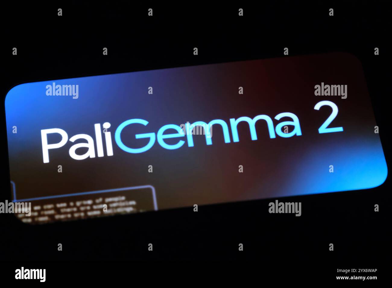 PaliGemma 2 AI model on phone screen. PaliGemma vision-language model by Google Stock Photo - Alamy