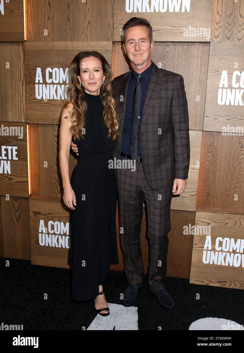 New York City, USA. 13th Dec, 2024. Shauna Robertson and Edward Norton ...
