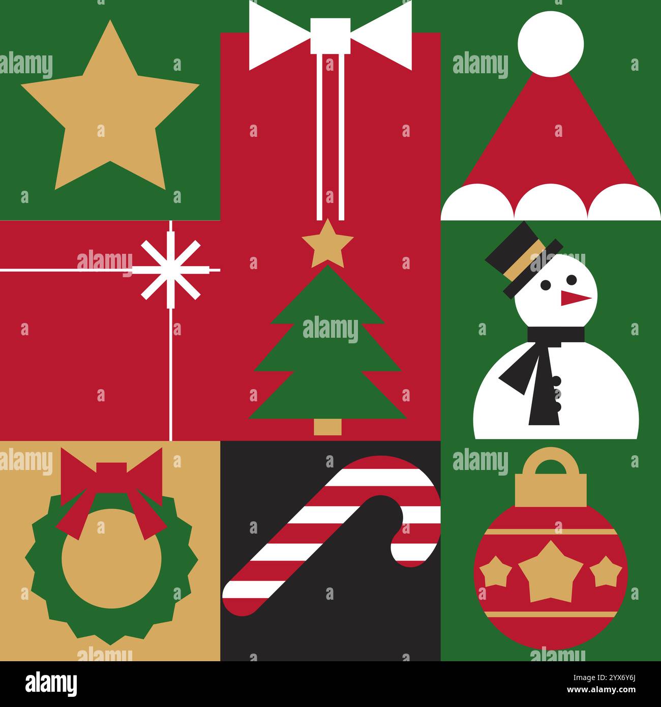 Scandinavian Christmas Ornament Grid Design Stock Vector Image & Art ...