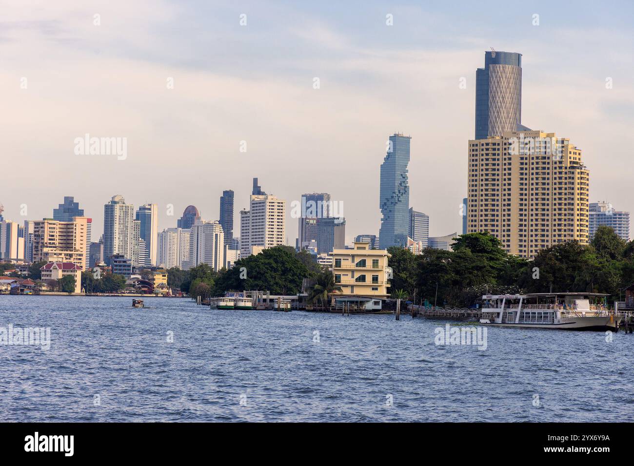 Bangkok downtown with the Chao Praya River, Thailand Stock Photo - Alamy