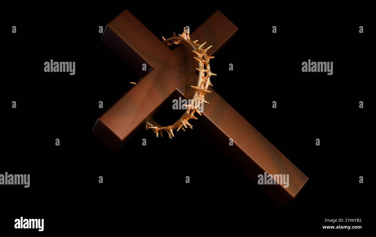 A 3d rendering of crown of thorns, a symbol of suffering and redemption ...