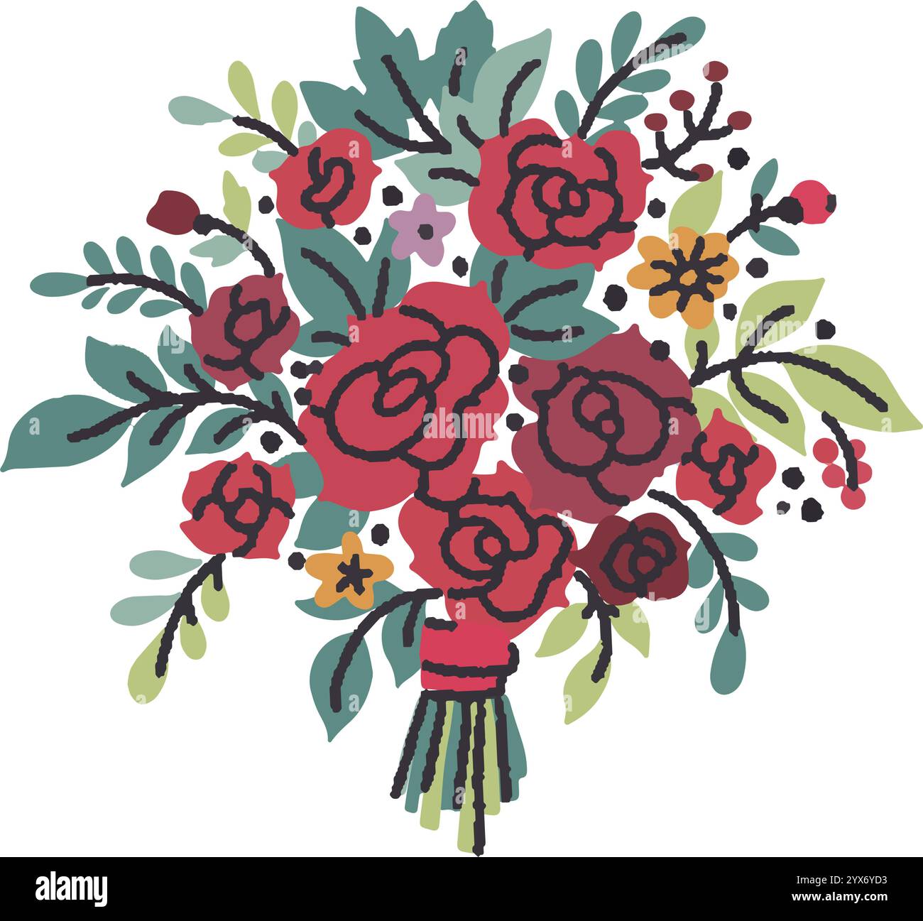 Vibrant red rose flowers Stock Vector Images - Alamy