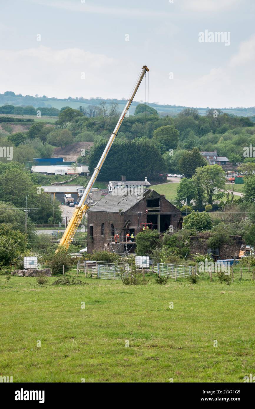 Repair work on the Bettisfield Colliery historical 1872 mining area ...