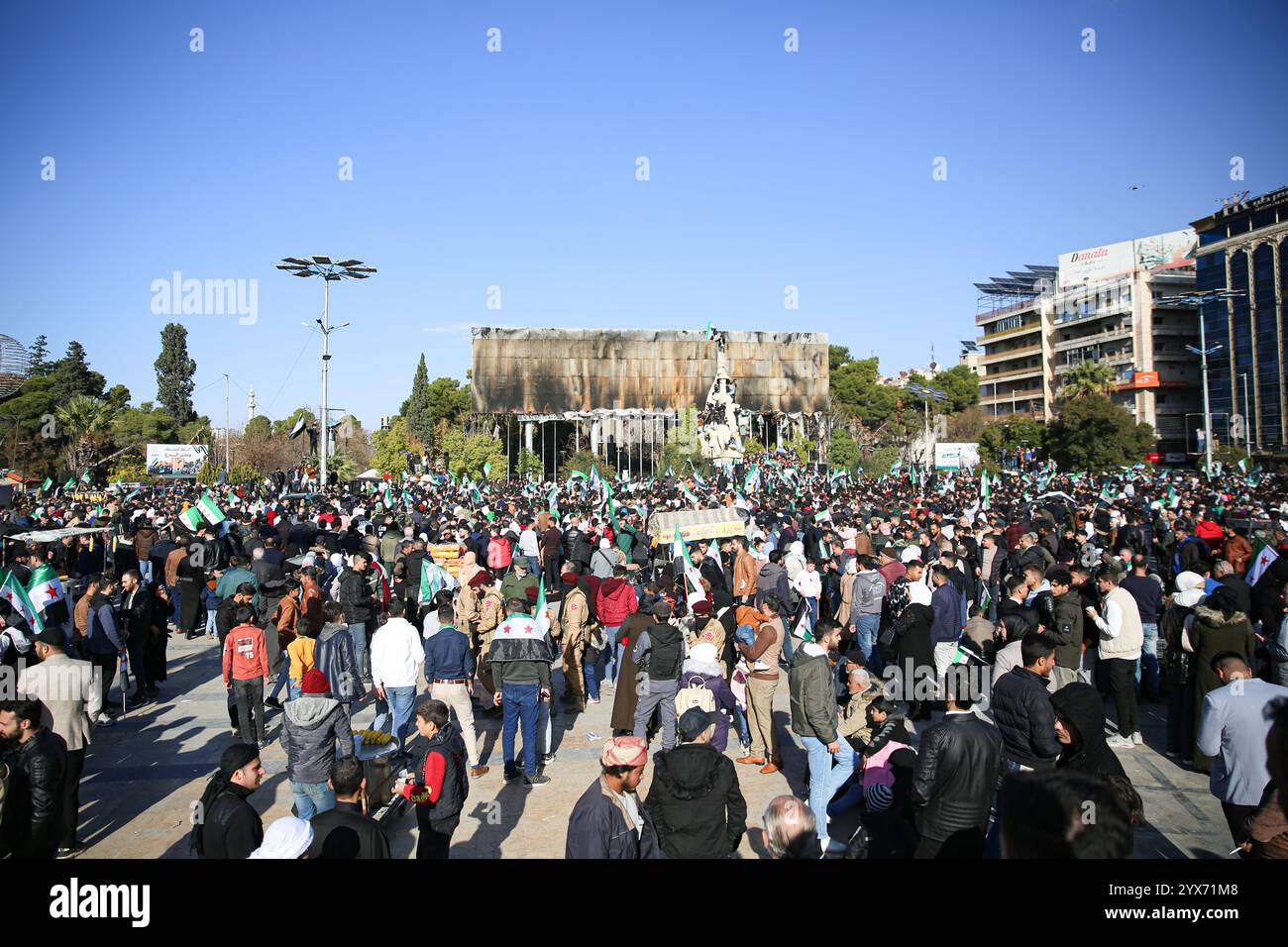 Aleppo, Syria. 13 December 2024. A major rally takes place in Aleppo on ...