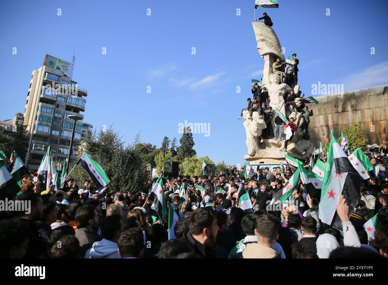 Aleppo, Syria. 13 December 2024. A major rally takes place in Aleppo on ...