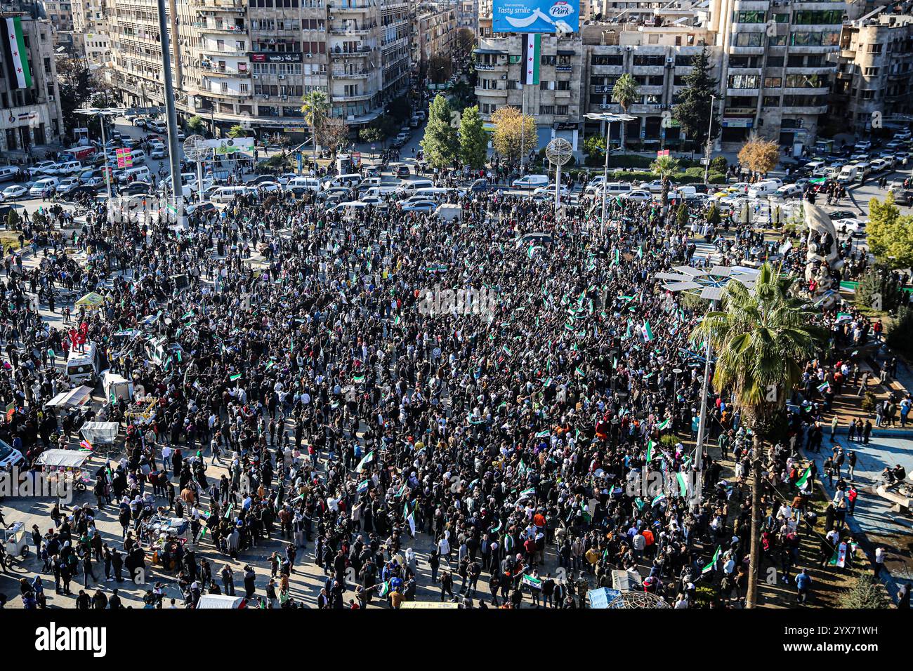 Aleppo, Syria. 13 December 2024. A major rally takes place in Aleppo on ...