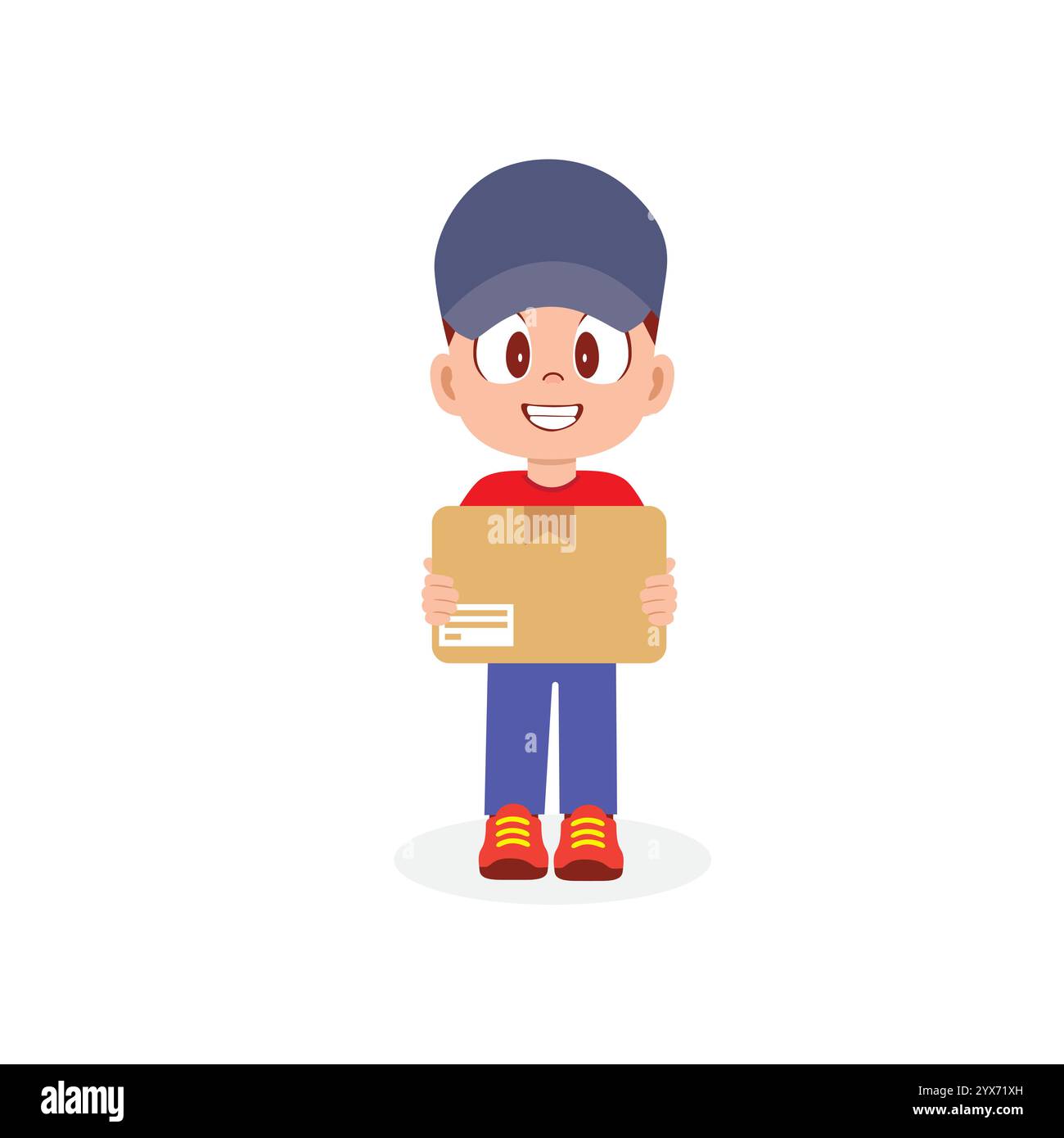 Fast and Friendly Delivery Boy Stock Vector Image & Art - Alamy