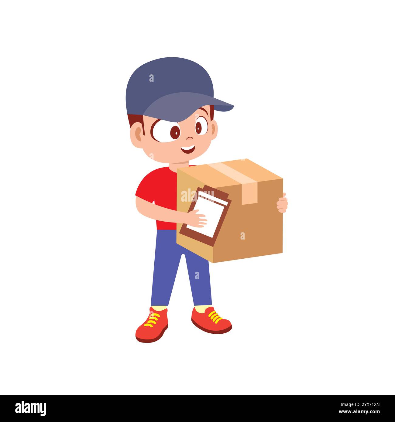 Happy delivery guy in Stock Vector Images - Alamy