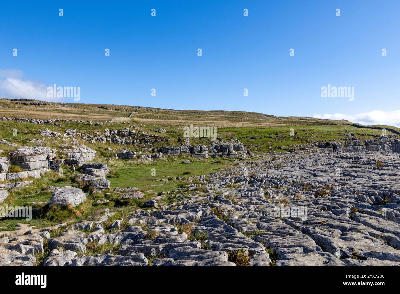 Malham limestone pavement formation near the village of Malham, North ...