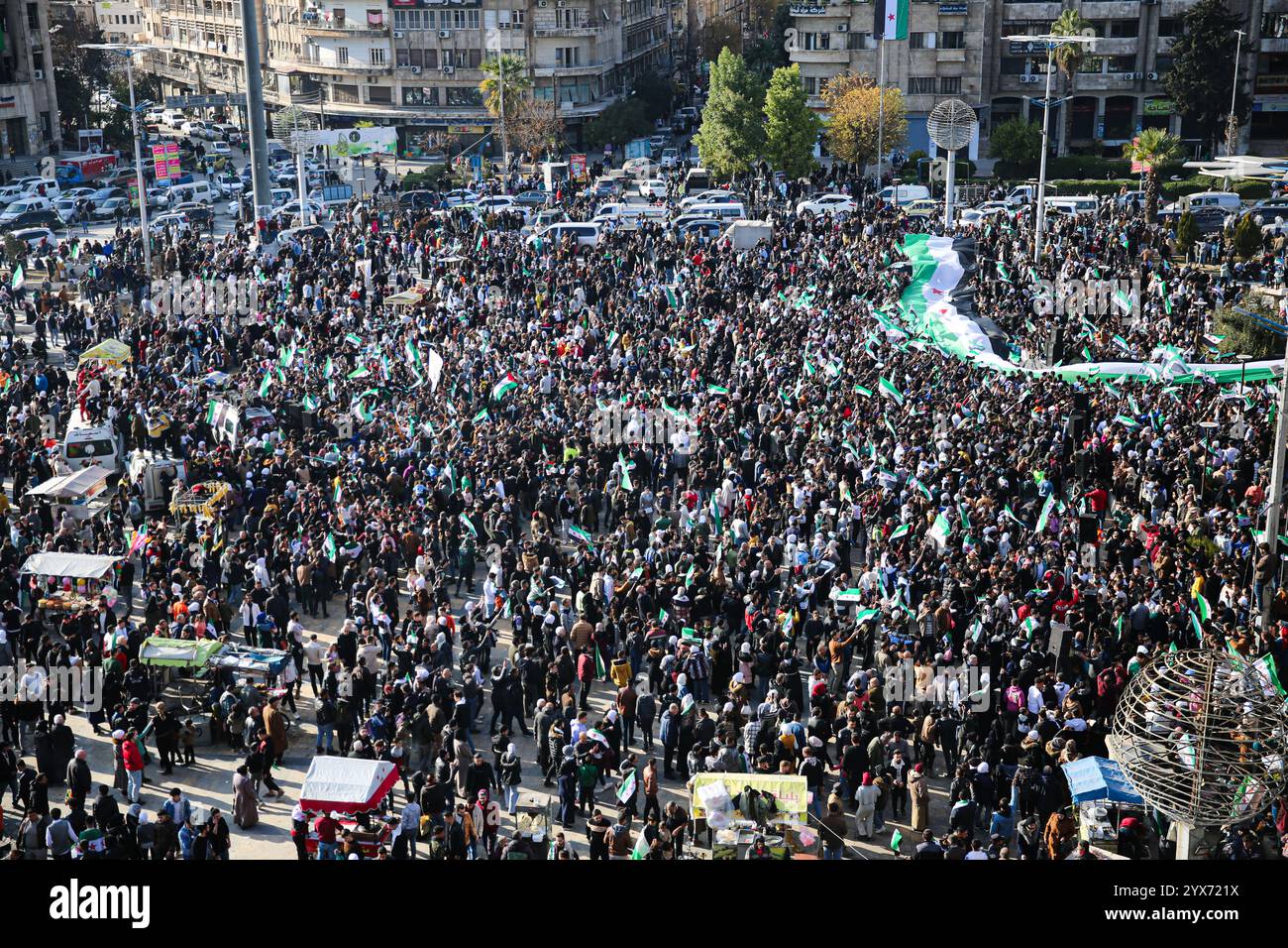 Aleppo, Syria. 13 December 2024. A major rally takes place in Aleppo on ...