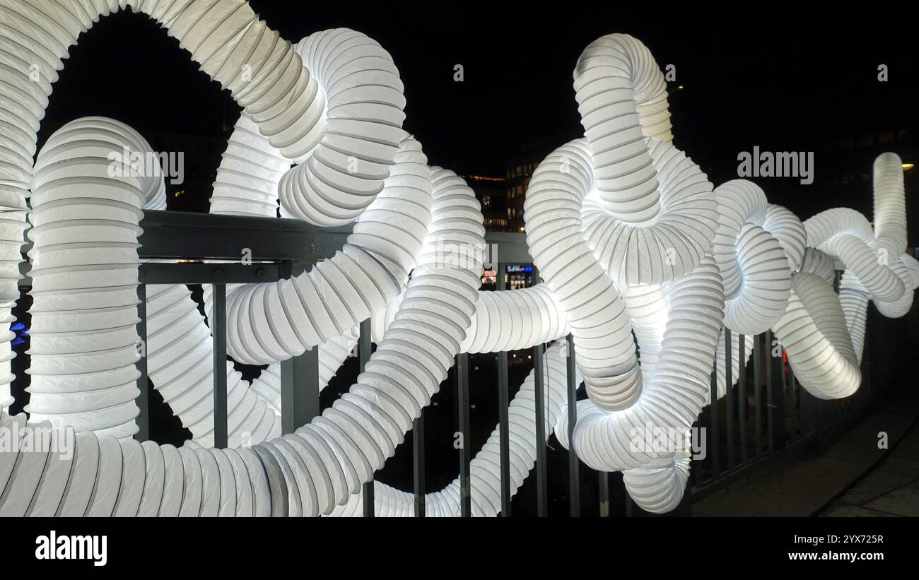 Stockholm, Sweden, December 7, 2024. Art installation in the center ...