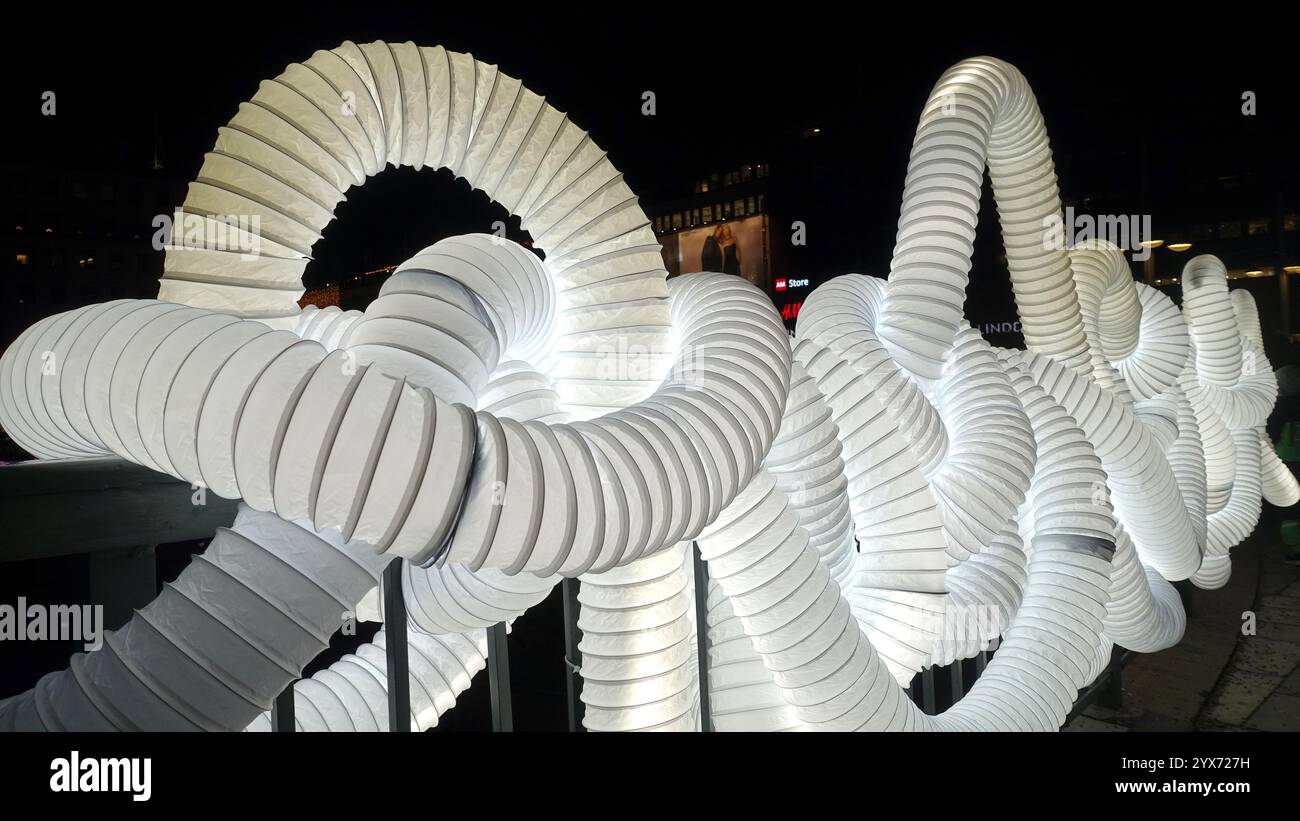 Stockholm, Sweden, December 7, 2024. Art installation in the center ...