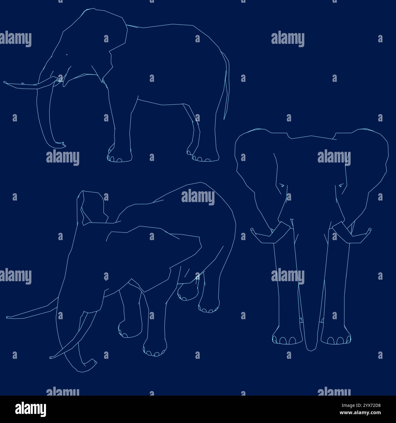 Set elephant contour vector illustration Stock Vector Image & Art - Alamy