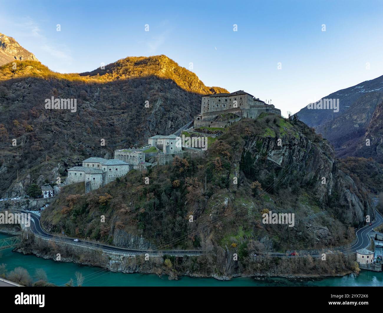 Bard fortress in the italian Alps Stock Photo - Alamy