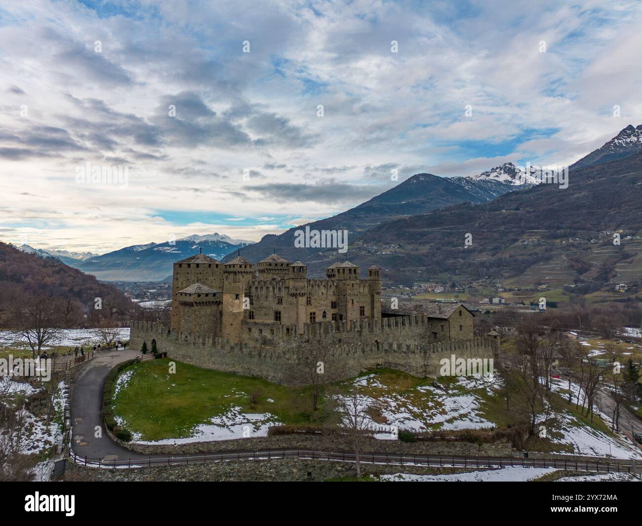 Aerial view medieval fenis hi-res stock photography and images - Alamy
