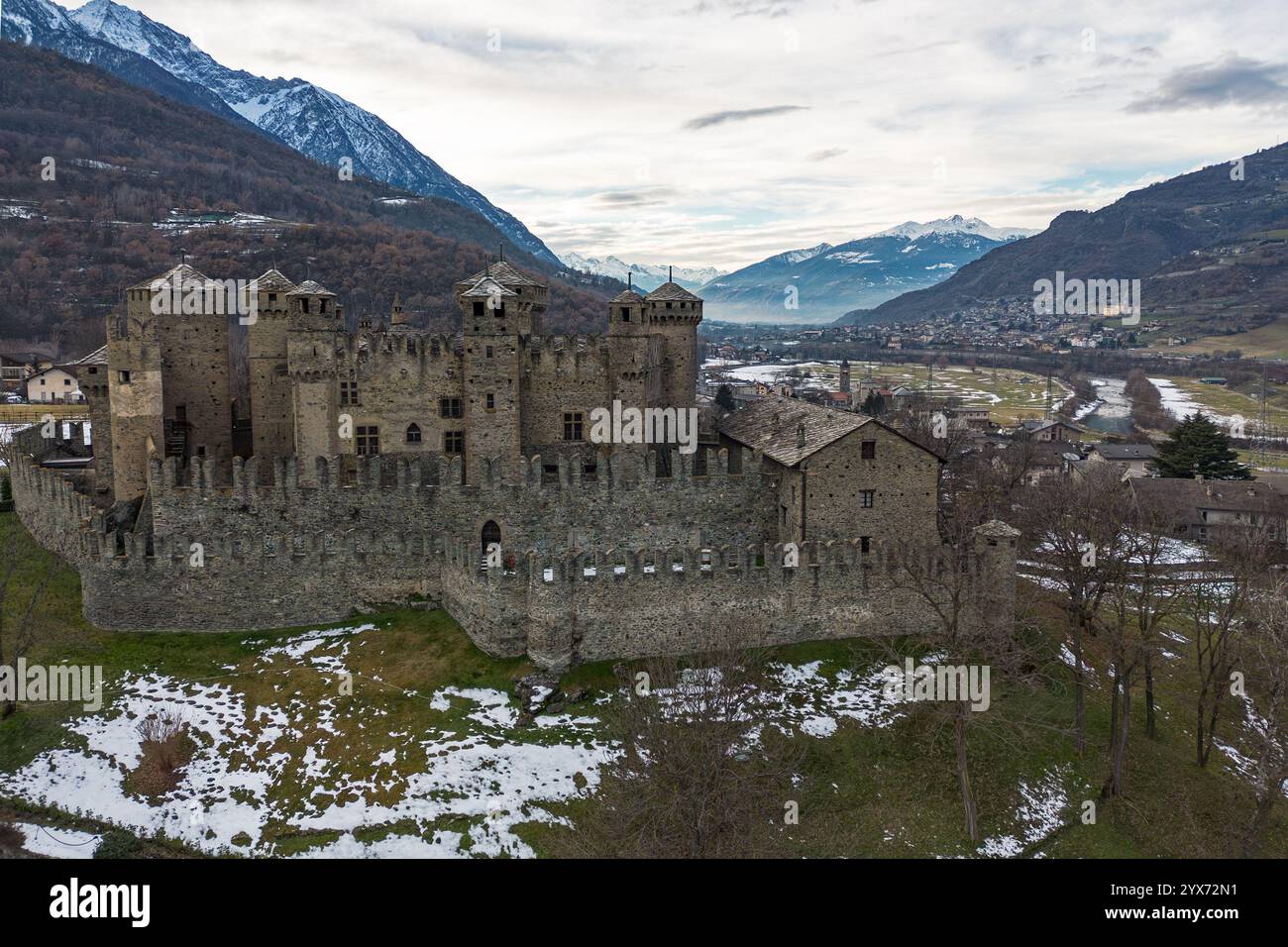 Aerial view medieval fenis hi-res stock photography and images - Alamy