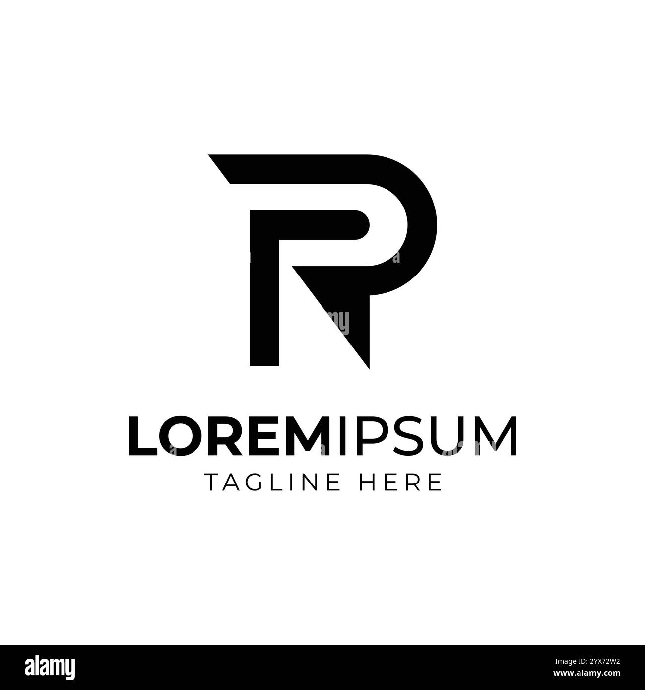 letter pr simple geometric line symbol logo vector Stock Vector Image ...