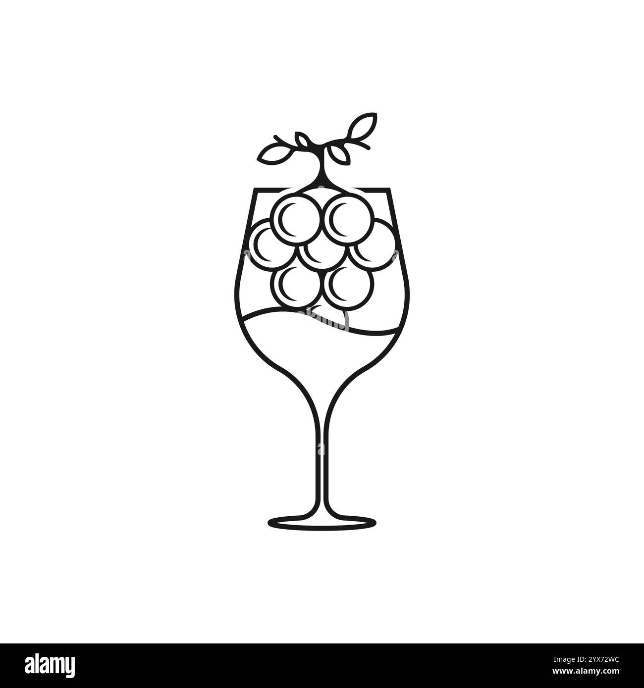 Wine line icon. Wine Grape outline logo vector. emblem design Stock ...