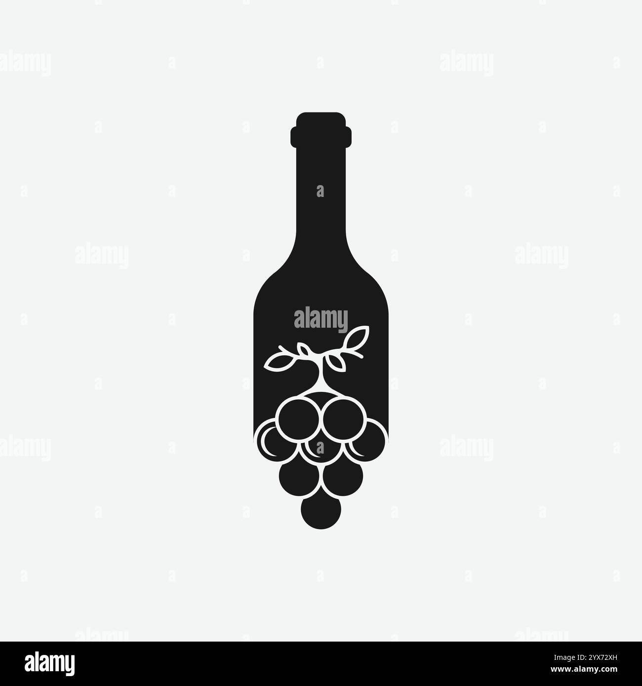 Wine bottle icon. Wine Grape logo vector design Stock Vector Image ...